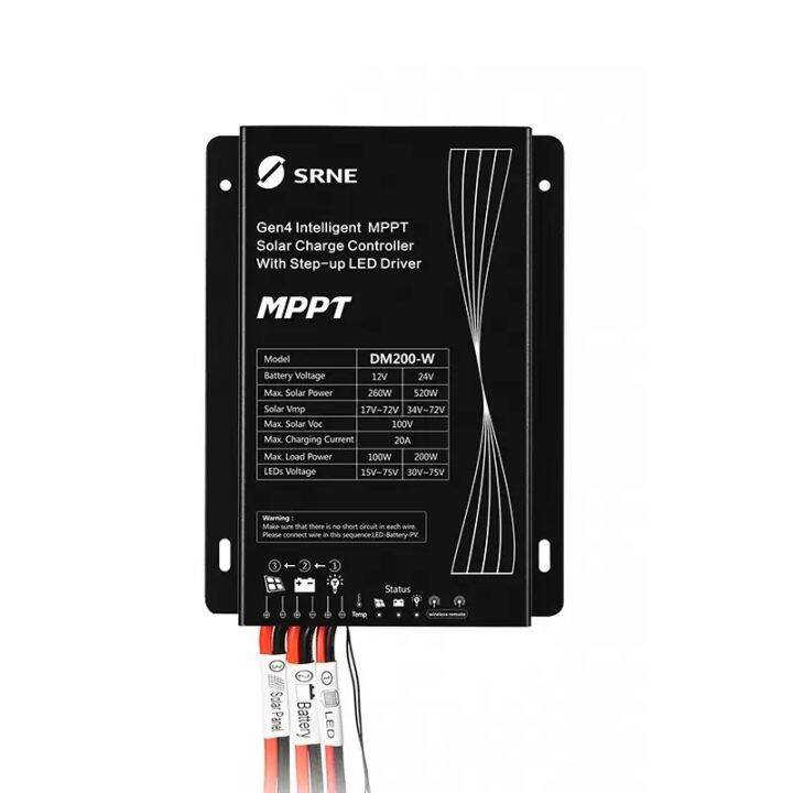 SRNE SR-DM200 12V 24V 20A constant current MPPT Solar Street Light ...