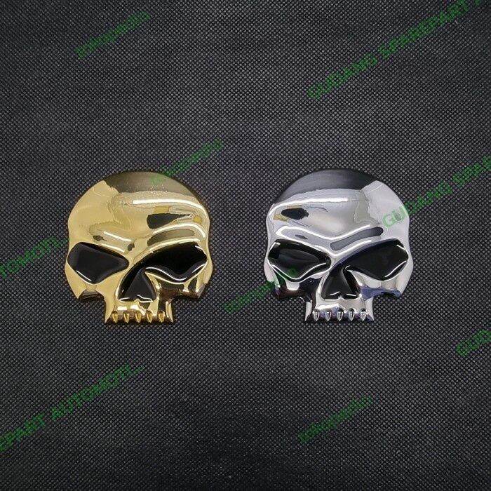 Emblem Harley Davidson Willie G Skull 3D Metal - Gold | Lazada Indonesia