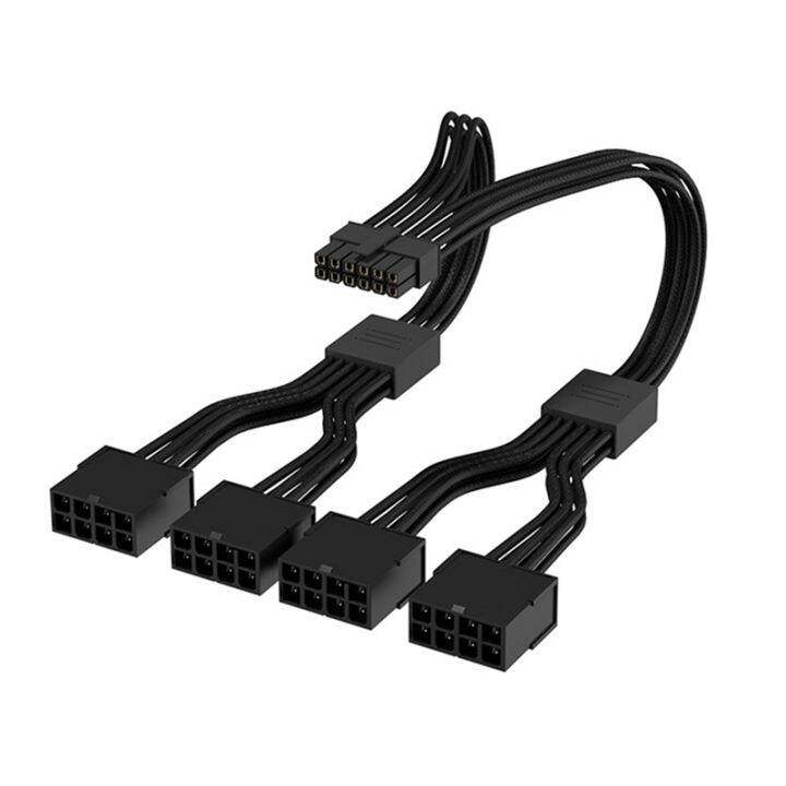 RTX 4090 4080 4070TI 16Pin(12+4) to 4X8Pin PCI-E 5.0 Sleeved Extension ...