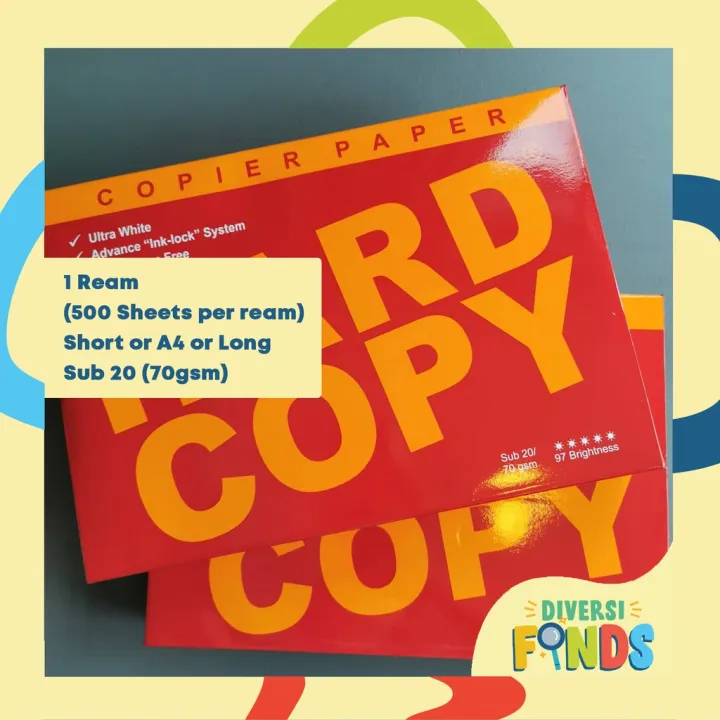 ON STOCK Hard Copy or Hardcopy Copy Paper Short, Long and A4 Sub 20 70 ...