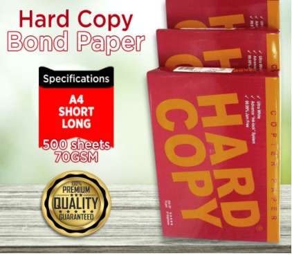 HARD COPY ADVANCE BOND PAPER COPY PAPER #20 SHORT/A4/LONG (500 SHEETS ...