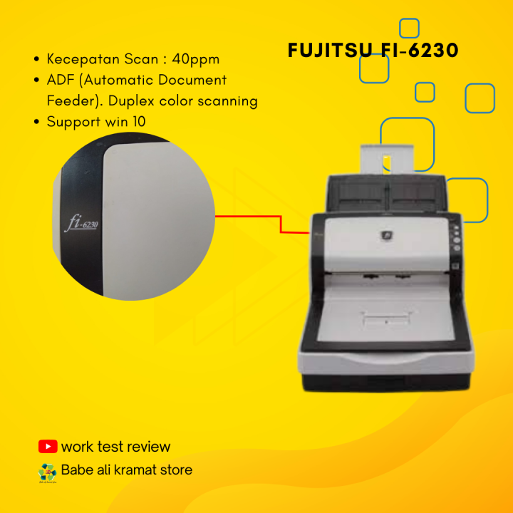 Scanner folio Fujitsu fi-6230 Speed Scan Hingga 40PPM Color Duplex ADF ...