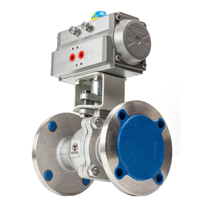 Q641F-16 Pneumatic stainless steel cast steel high temperature steam flanged ball valve AT ...