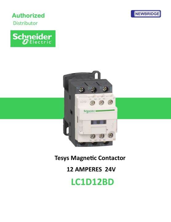 TeSys D contactor - 3P(3 NO) - AC-3 - = 440 V 12 A - 24 V DC coil ...