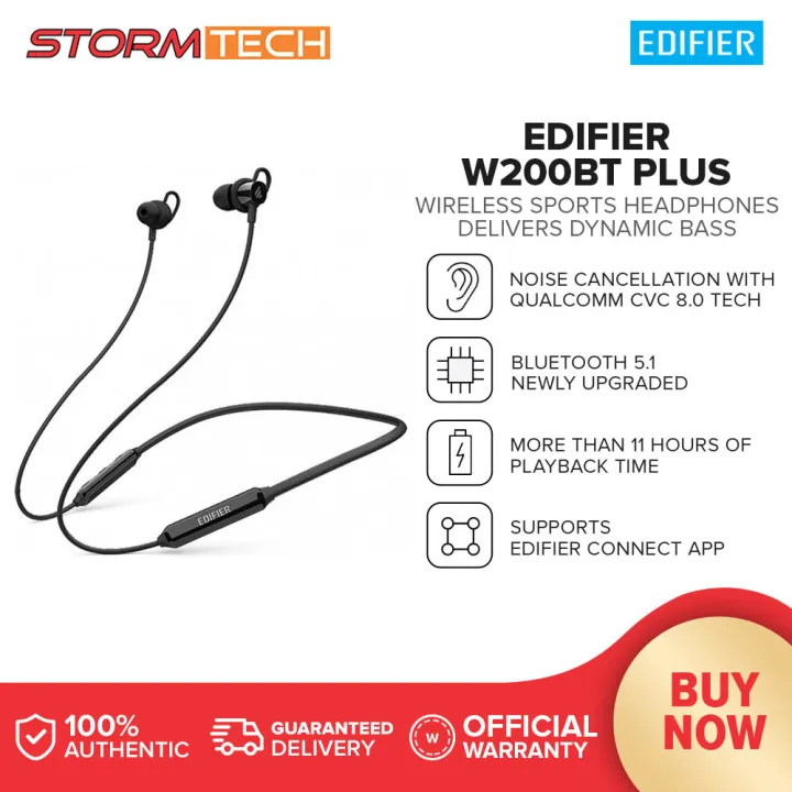 Edifier W200BT Plus Wireless Sports Headphones | Qualcomm® aptX™ for ...