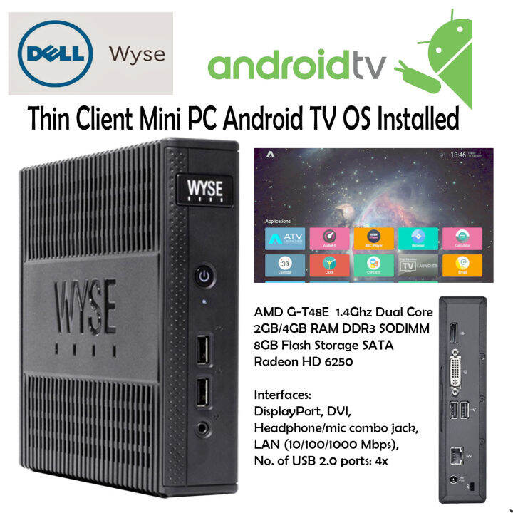 DELL WYSE Thin Client Mini PC CPU AMD Core 2GB/4GB RAM 8GB Storage ...