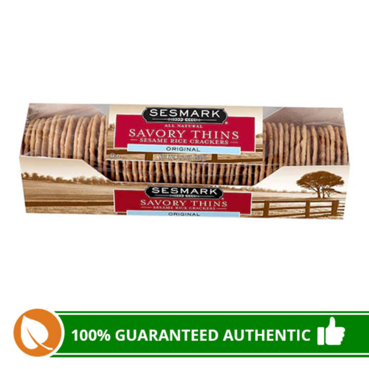 Sesmark All Natural Savory Thins Sesame Rice Crackers Original 90g ...