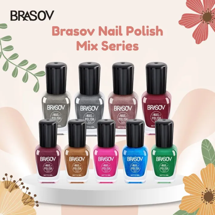 Brasov Nail Polish Mix 8 mL 24 Varian Kutek Cat Kuku Kutex Kuteks ...