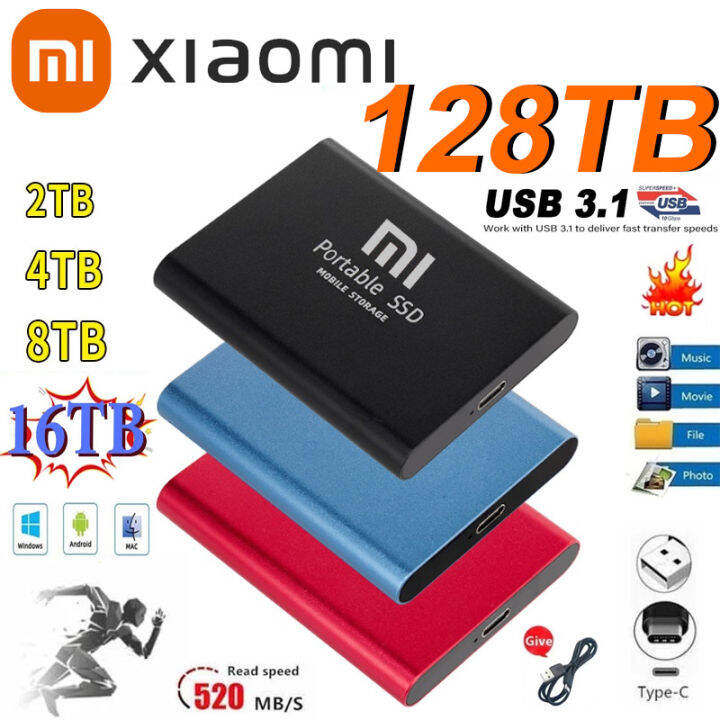 100 Original 128TB 64TB Solid State แล็ปท็อป Universal Hard Disk ...