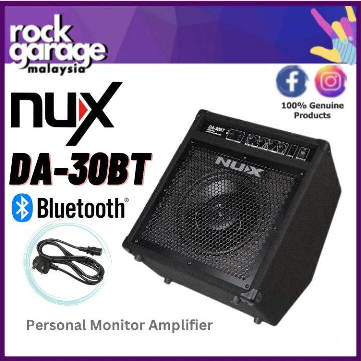 NUX DA-30BT Bluetooth Personal Monitor Amplifier Drum Bass Keyboard Amp ...