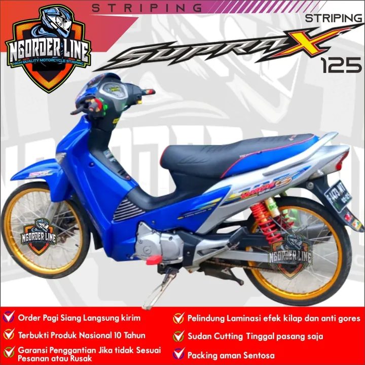 Striping Stiker Variasi Motor Honda Wave 125s Tinggal Pasang Biru Lis ...
