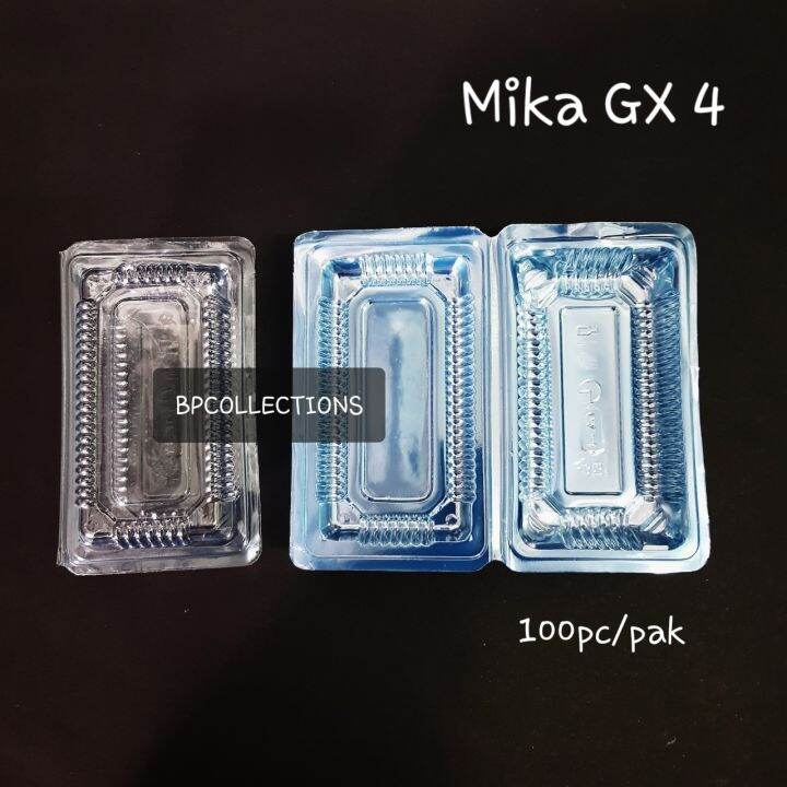 1 PAK 100pcs Mika Box Gx4 Gosyen mika ukuran 4 plastik bening untuk Kue ...