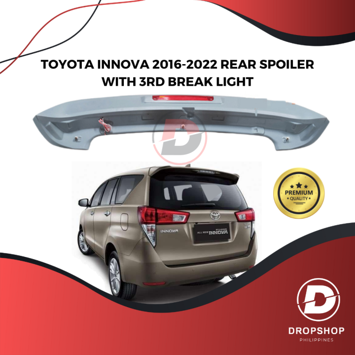 Toyota Innova 2016-2022 Rear Spoiler with Third Brake Light ABS Plastic ...