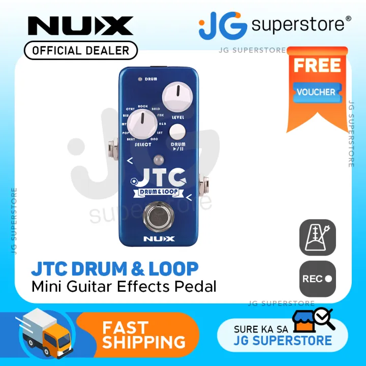 NUX JTC Drum & Loop Mini Guitar Effects Pedal with Metronome, Recorder, Micro USB Port (NDL-2 ...