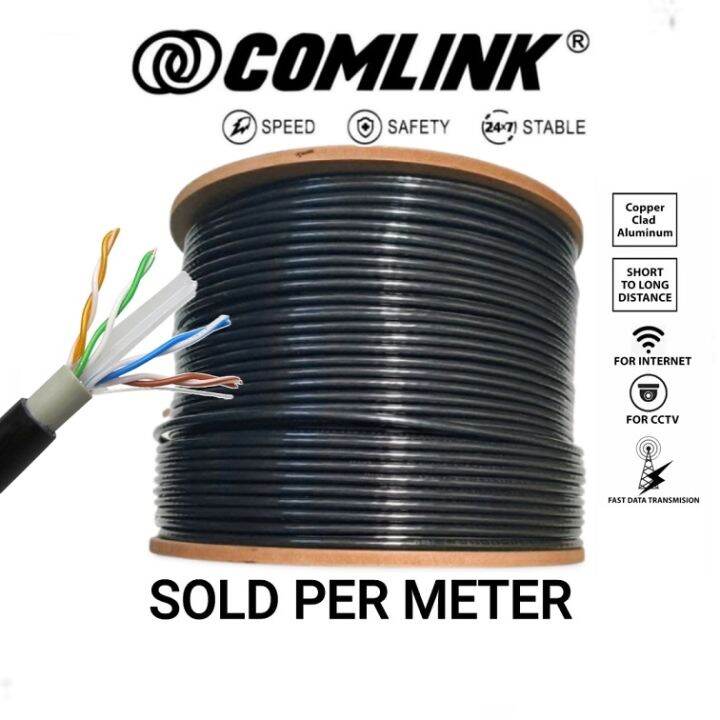 COMLINK CAT6 Outdoor Indoor Cable UTP Ethernet Lan Cable Waterproof ...
