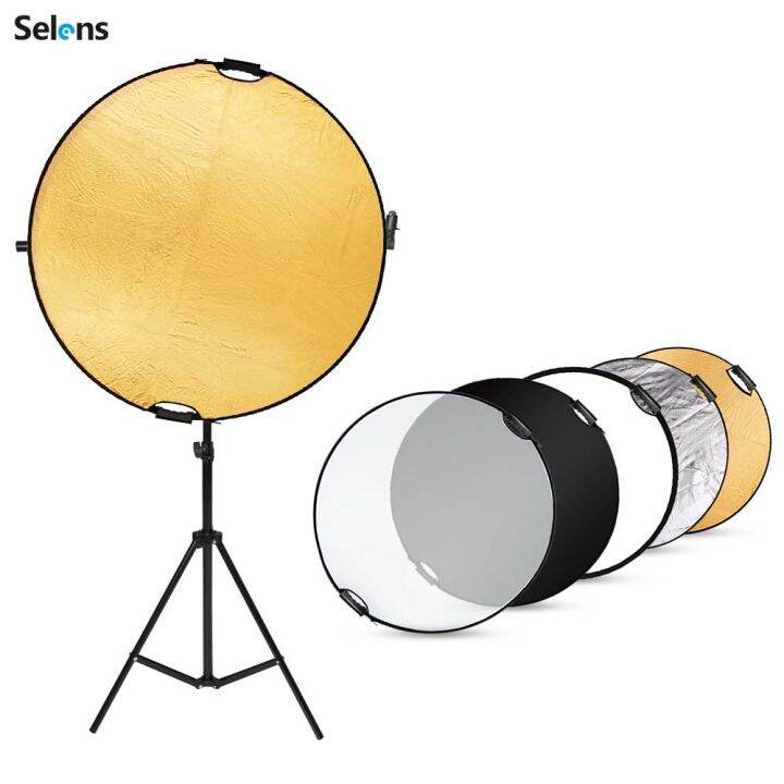 Selens Photography Reflector with Stand 110cm 5 in 1 reflectors with 78 ...