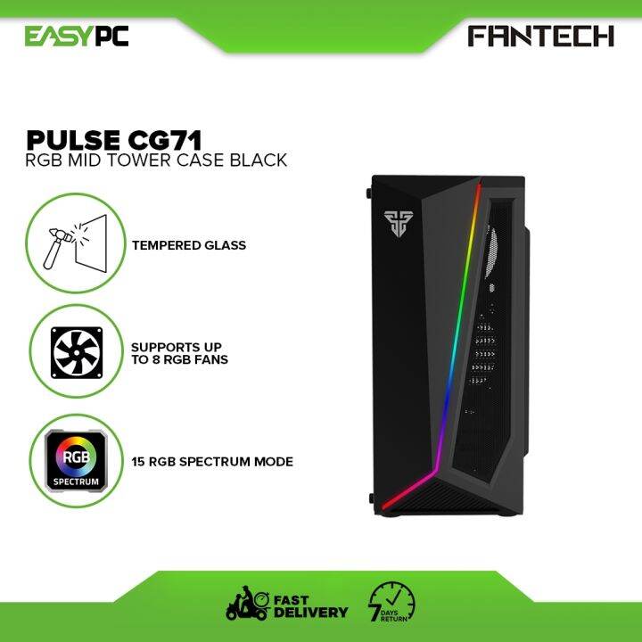 EasyPC | Fantech Pulse CG71 RGB Mid Tower Case Black Desktop Casings ...