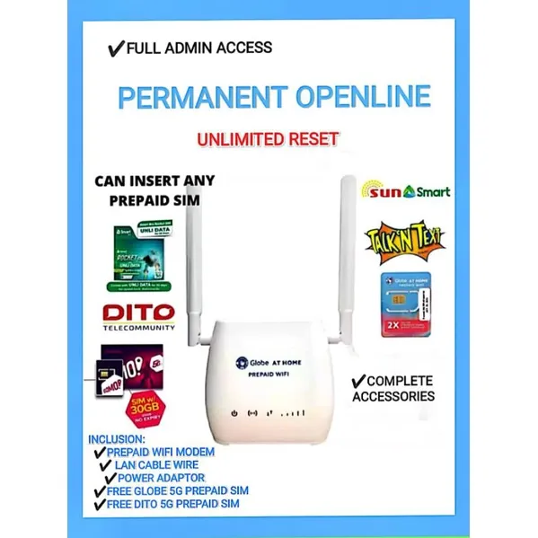 Permanent Openline Prepaid Wifi Modem With Free Dito 5g Sim And Globe 5g Sim Durable Lazada Ph