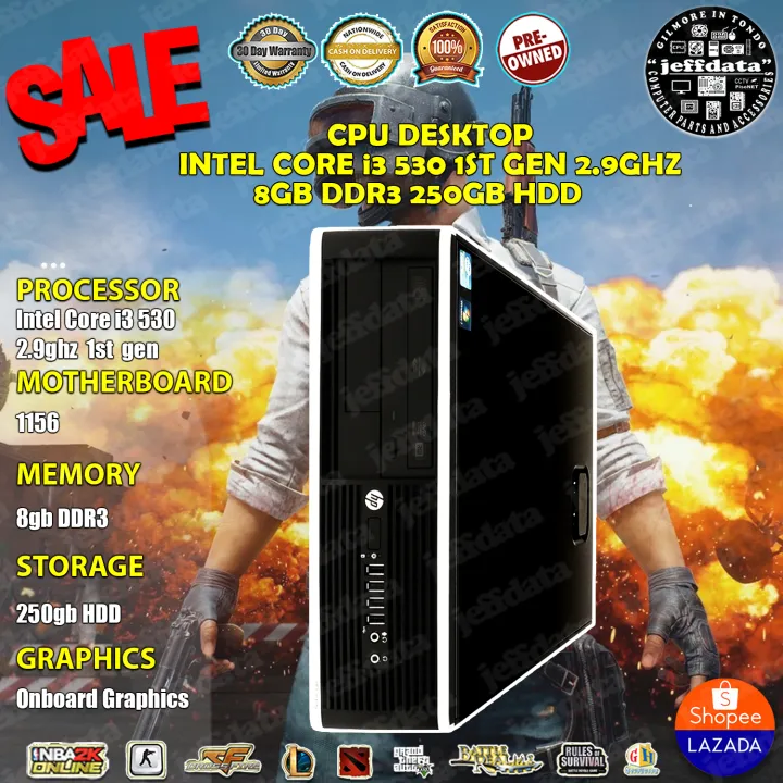 CPU Desktop Hp Intel Core i3 530 2.9Ghz 1st gen 4gb ddr3 250gb HDD ...