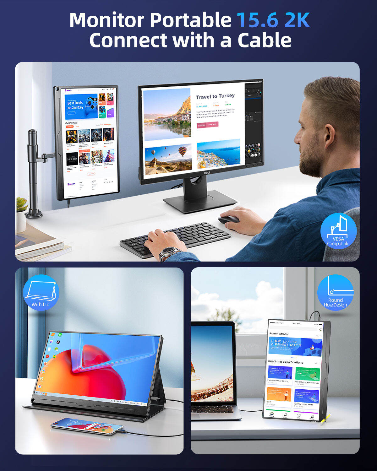 🖥 UPERFECT [Local delivery] 2K Computer monitor 16 inch Portable ...