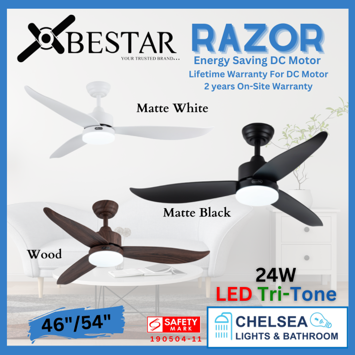 Add smart wifi google BESTAR Razor Ceiling Fan LED Light DC Motor 46 ...