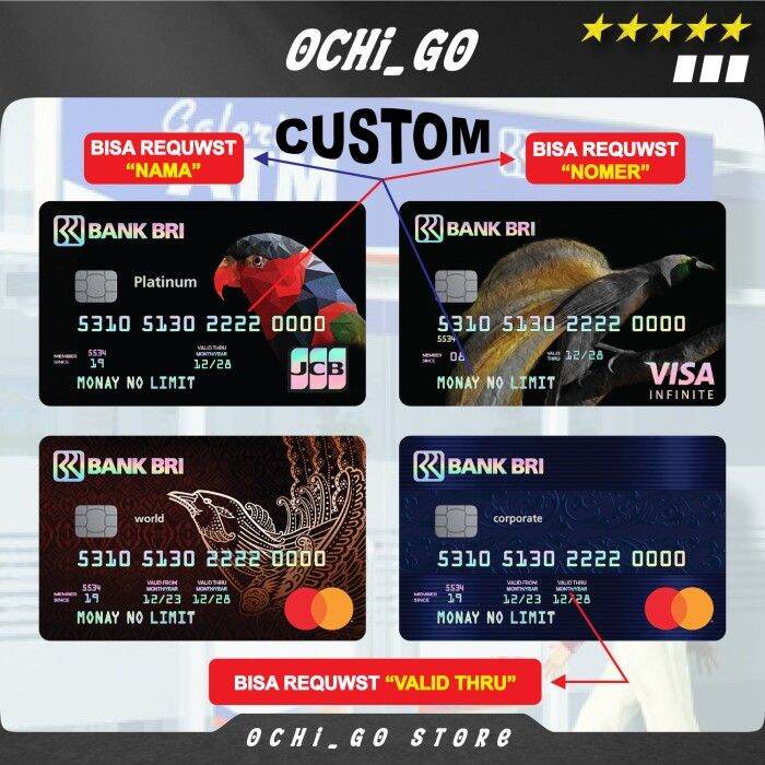Stiker Atm Garskin Skin Card Custom Bank BRI Sticker Kartu Atm Bca ...
