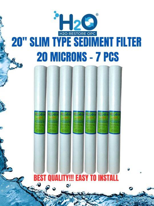 Water Filter 7 PCS Sediment Filter Size 20" x 2.5" Slim Type used for ...