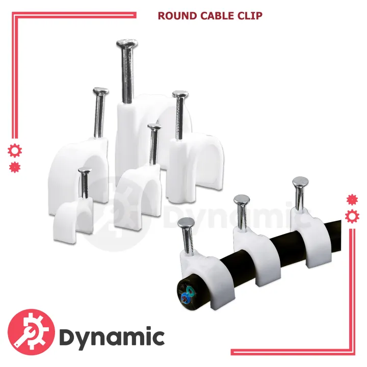 Dynamic PVC Round Cable Wire Clip 9 mm U Clip Cable Clamp Wire ...