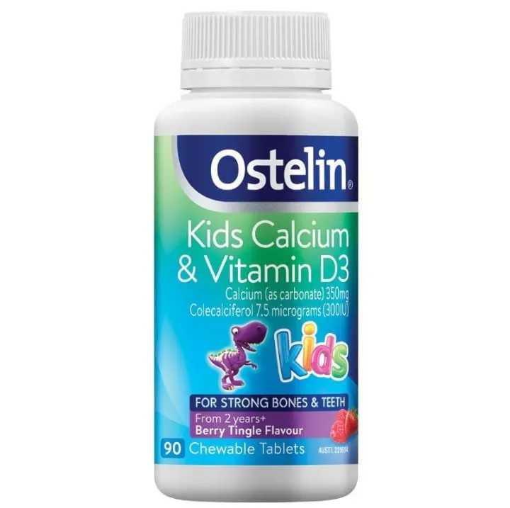 Ostelin Vitamin D & Calcium 90 Chewable Tablets for Kids [New Version ...