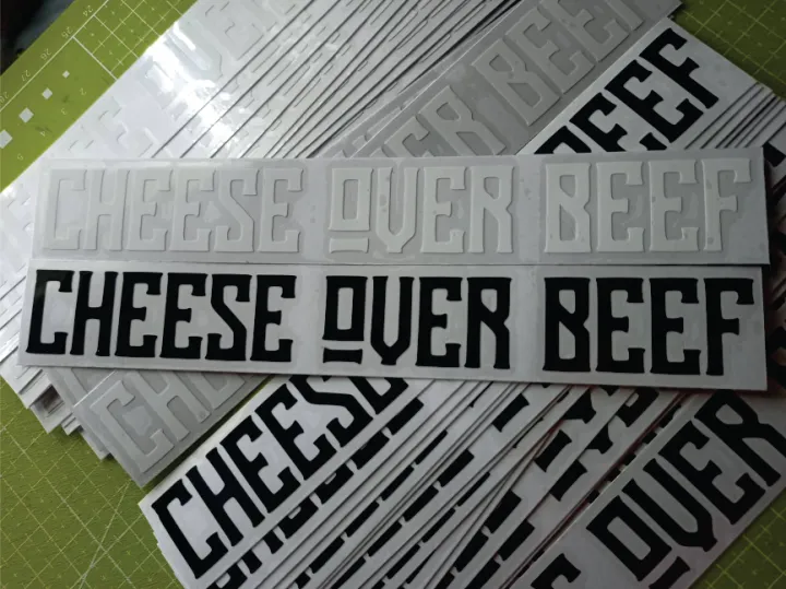 Cheese over beef decal 8inches | Lazada PH