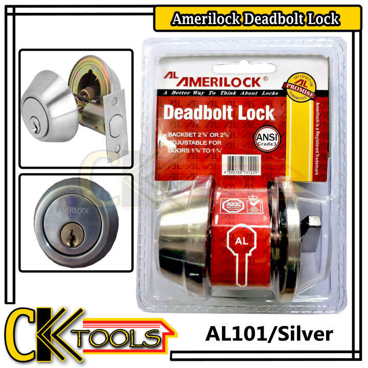 AMERILOCK Deadbolt Door Lock Set Single Cylinder (AL 101) Stainless ...