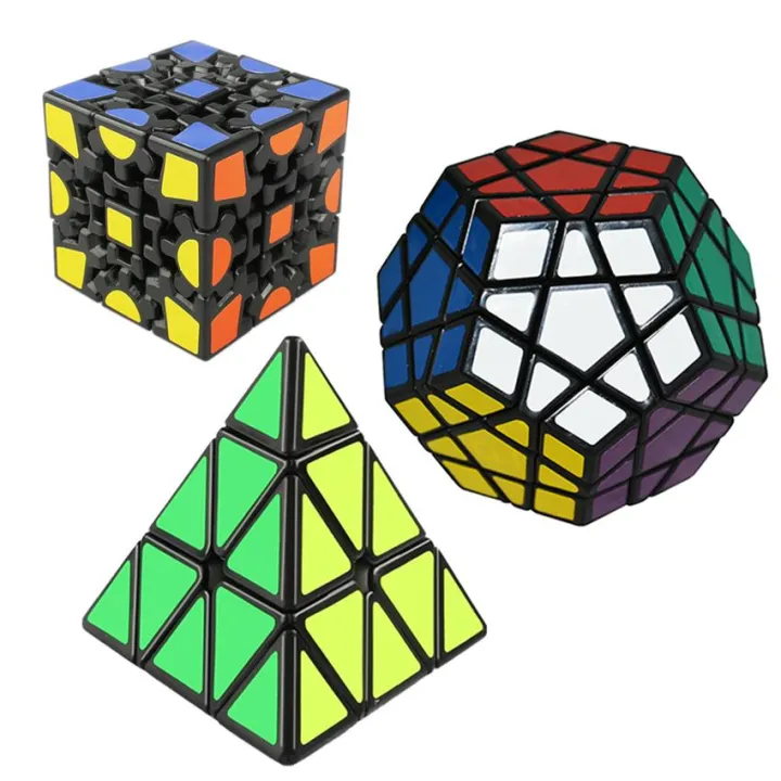 EverSpeed Pyraminx, Megaminx and Gear Speed Rubik's Cube Bundle Set ...