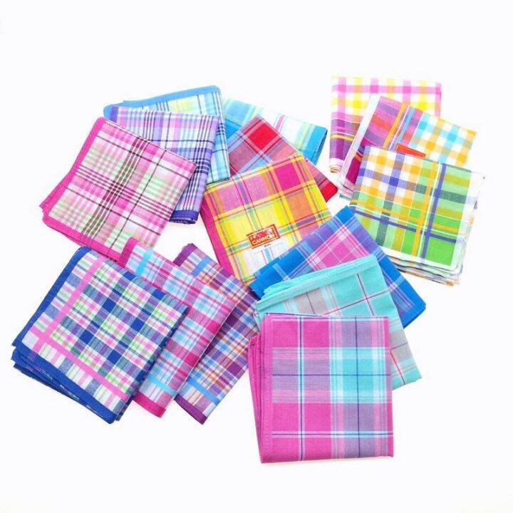 6pcs/12pcs Random Women Fashion Handkerchief Cotton Assorted Color Per ...