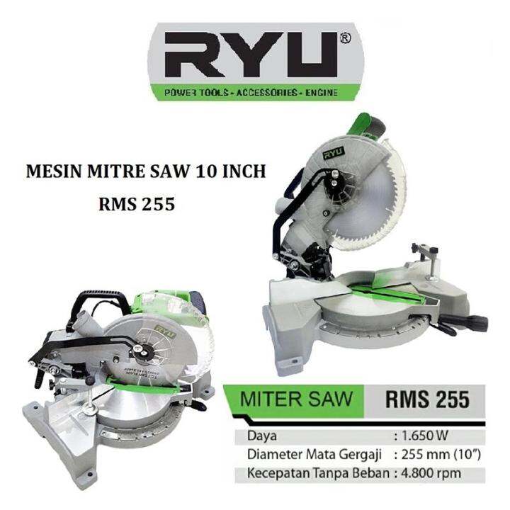 BMS - RYU RMS 255 RYU Miter Saw Sliding 10” RMS 255 MILTER SAW SLIDING ...