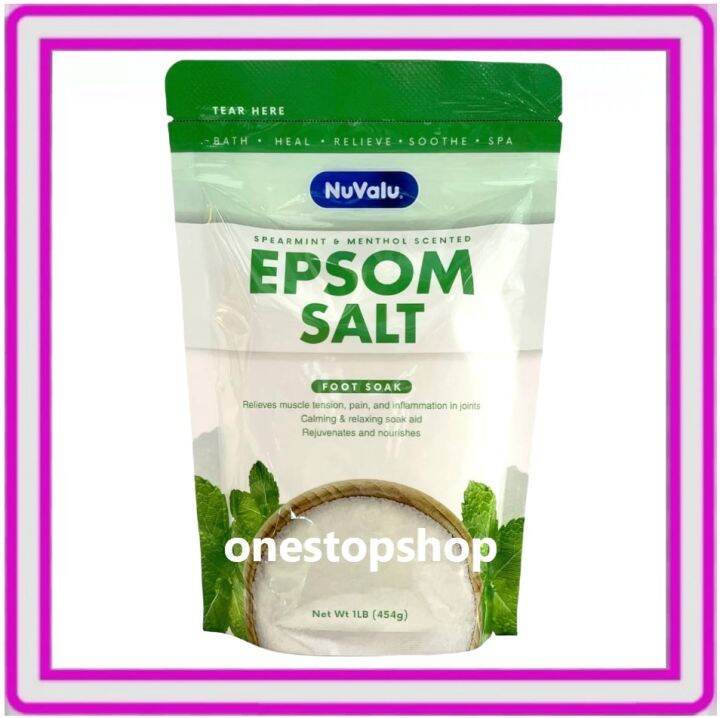 Nuvalu Spearmint & Menthol Scented Epsom Salt Foot Soak 454g | Lazada PH