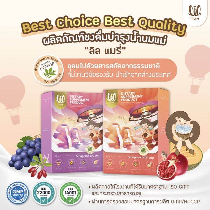 lil mary ลิลแมรี่ เพิ่มน้ำนมหลังคลอด ฟื้นฟูสุขภาพหลังหลอด ( คละรส 8 ...