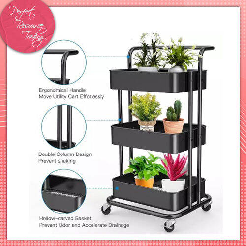 3 layer Utility Rack Storage Trolley | Lazada PH