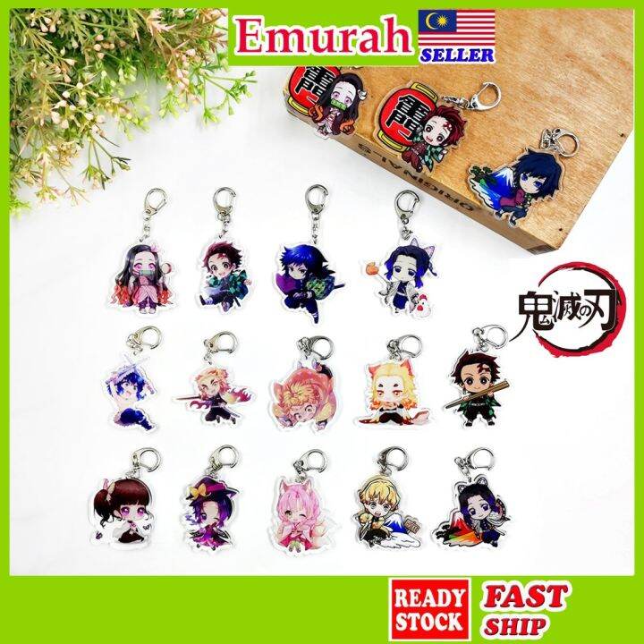 ♦Kimetsu Acrylic Keychain Anime Demon Slayer Tanjiro Kamado Nezuko ...