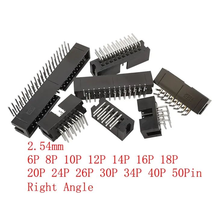 10Pieces/lot Black DC3 2.54mm Pitch Socket Header Connector 6P 50Pin Right Angle ISP Male Double ...