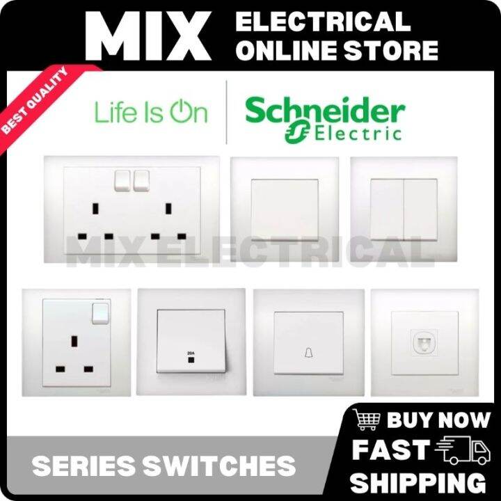 Schneider Vivace Series Switches | 13A Switch socket / plug socket TV ...