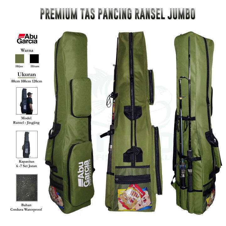 PREMIUM Tas Pancing Ransel Big Size Abu Garcia Cordura Waterproof 80cm 100cm 120cm | Lazada ...