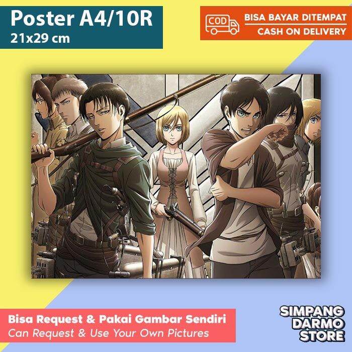 Poster Attack Of Titan Levi Mikasa Ackerman Eren Armin Zeke Erwin Hanji ...