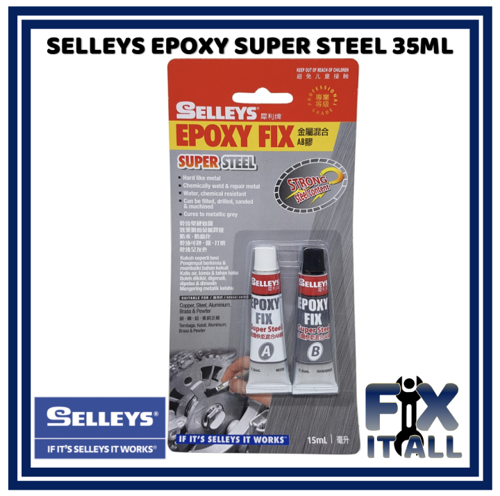 Selleys Epoxy Fix Super Steel 35 ml A+B Repair Copper Steel Aluminum ...