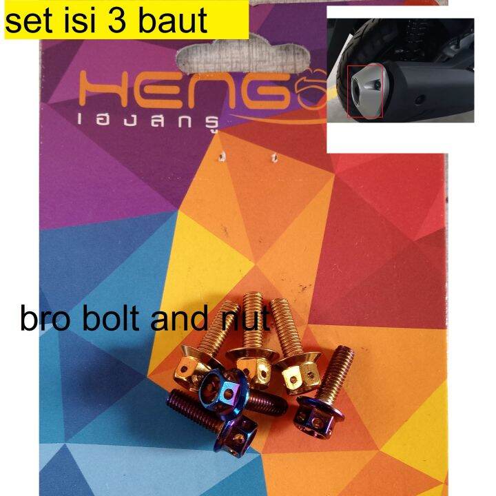 Baut Probolt Stenliss Moncong Knlapot Honda Pcx 160 Original Heng Set Isi 3 | Lazada Indonesia