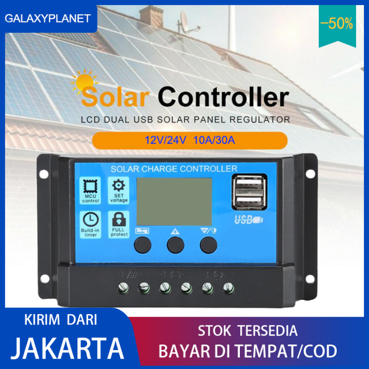 (Dikirim Dari Jakarta) Solar Charge Controller LCD LED Display Solar ...