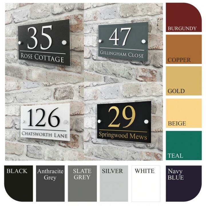 Customized House Signs Contemporary Residential Address Plaques Acrylic ...