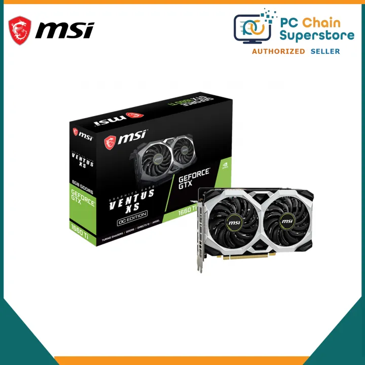 MSI GEFORCE GTX 1660 TI VENTUS XS 6GB GDDR6 OC Editon 1660Ti Graphics ...