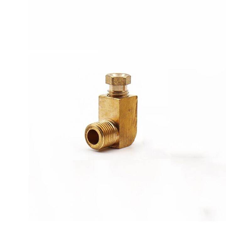 4mm 6mm 8mm OD Brass 90 Degree Elbow Compression Ferrule Tube Pipe Fitting Connector Adapter For ...