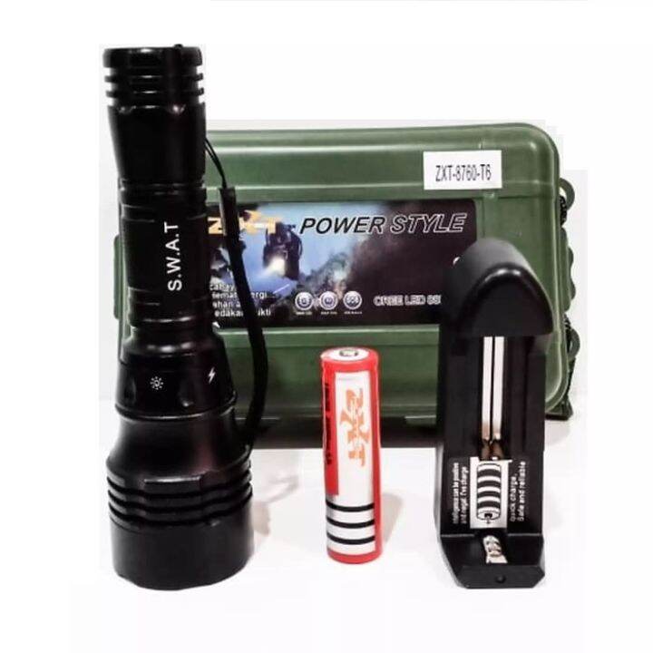 Senter Tangan SWAT Selam ZXT 8760 T6 Terang Besi Tahan Air Laut Awet | Lazada Indonesia