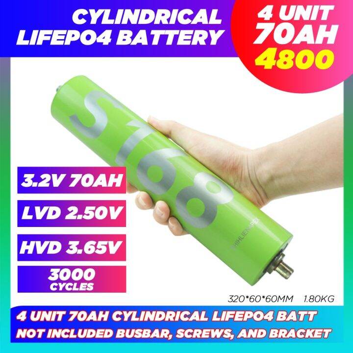 S168 LifePo4 battery 3.2v 70Ah 60Ah Cylindrical Lifepo4 Battery | Lazada PH